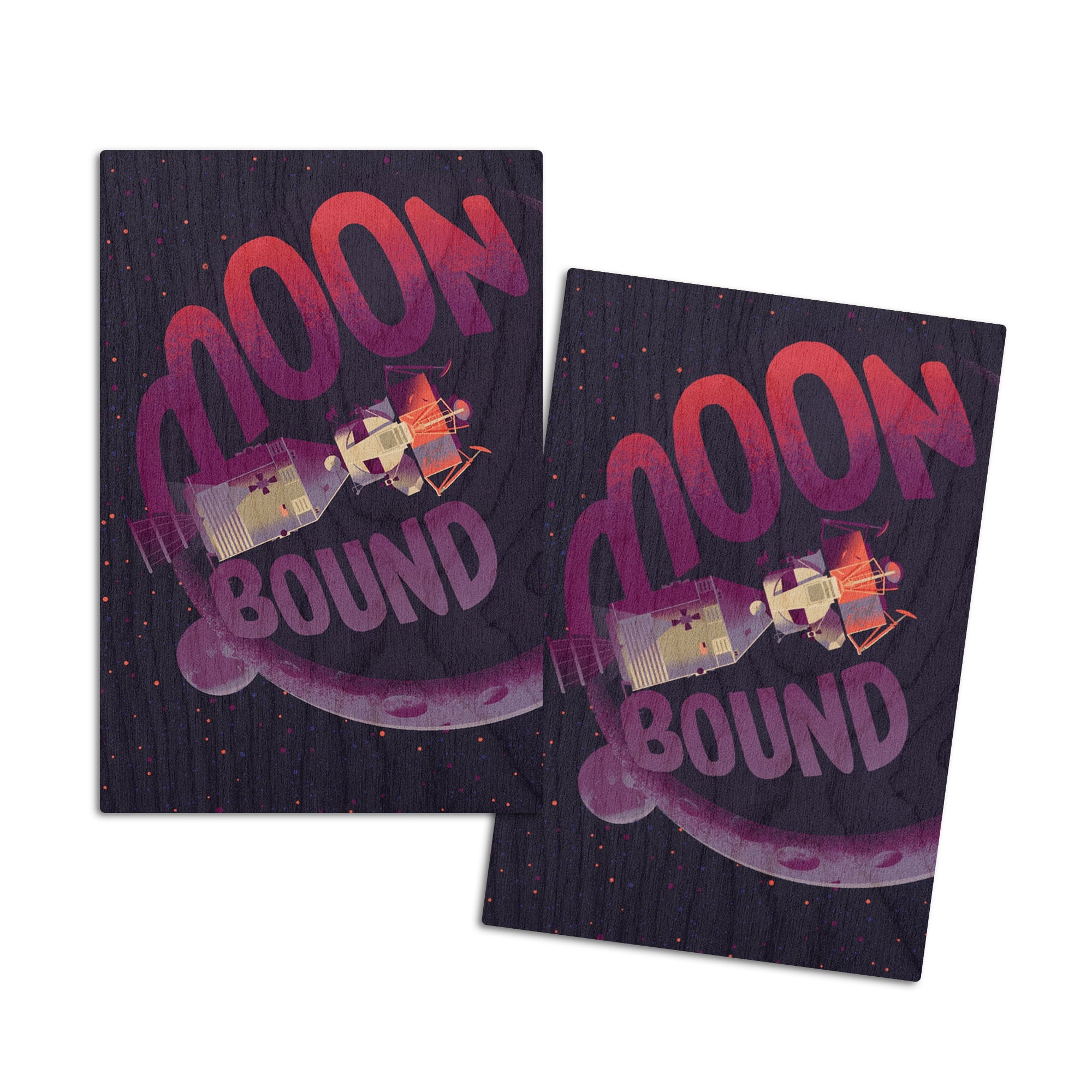 Spacethusiasm Collection, Apollo, Moon Bound (4x6 Birch Wood Postcards ...