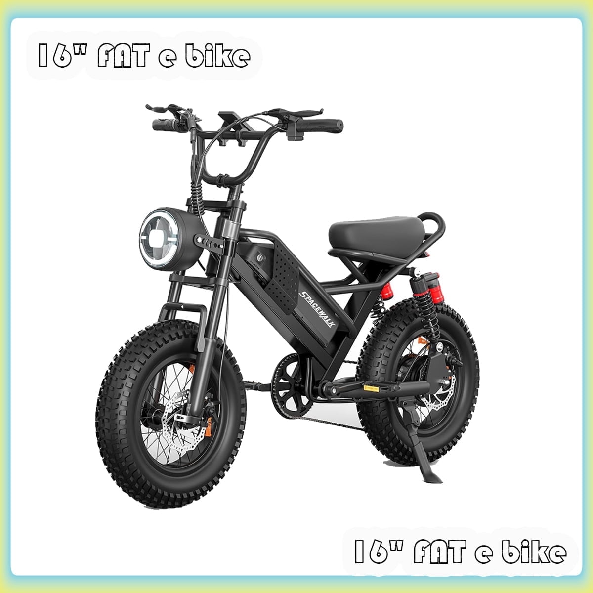 Spacewalk Small Electric Bike,16" Fat Tire Ebike,Compact Design,More ...