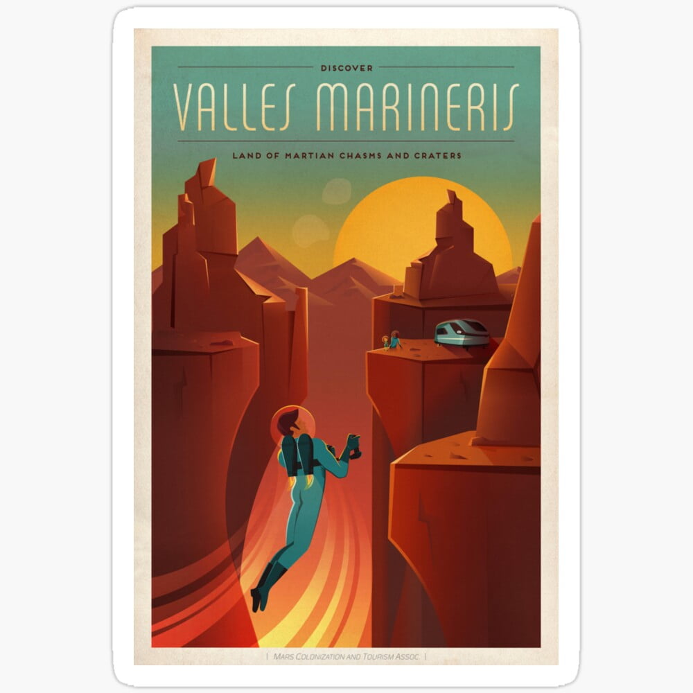 Spacex Mars Space Travel 1 Sticker Phone Decal Water Bottle Stickers ...