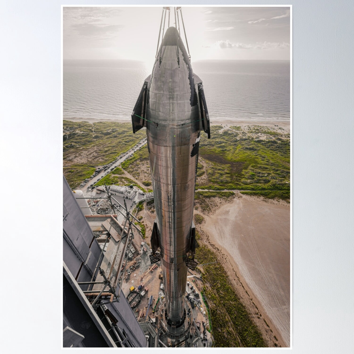 Spacex Starship Full Stack Poster Wall Art, Modern Wall Decor, 12x18 ...