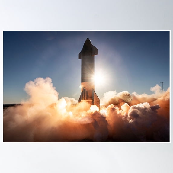 Spacex Starship Test Flight Poster Wall Art, Modern Wall Decor, 8x12 ...