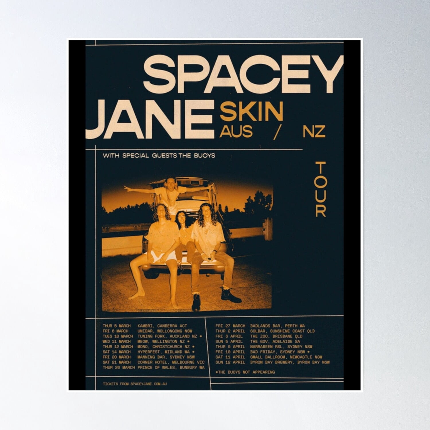 Spacey Jane Album Tour Poster Wall Art, Modern Wall Decor, 8x12 ...