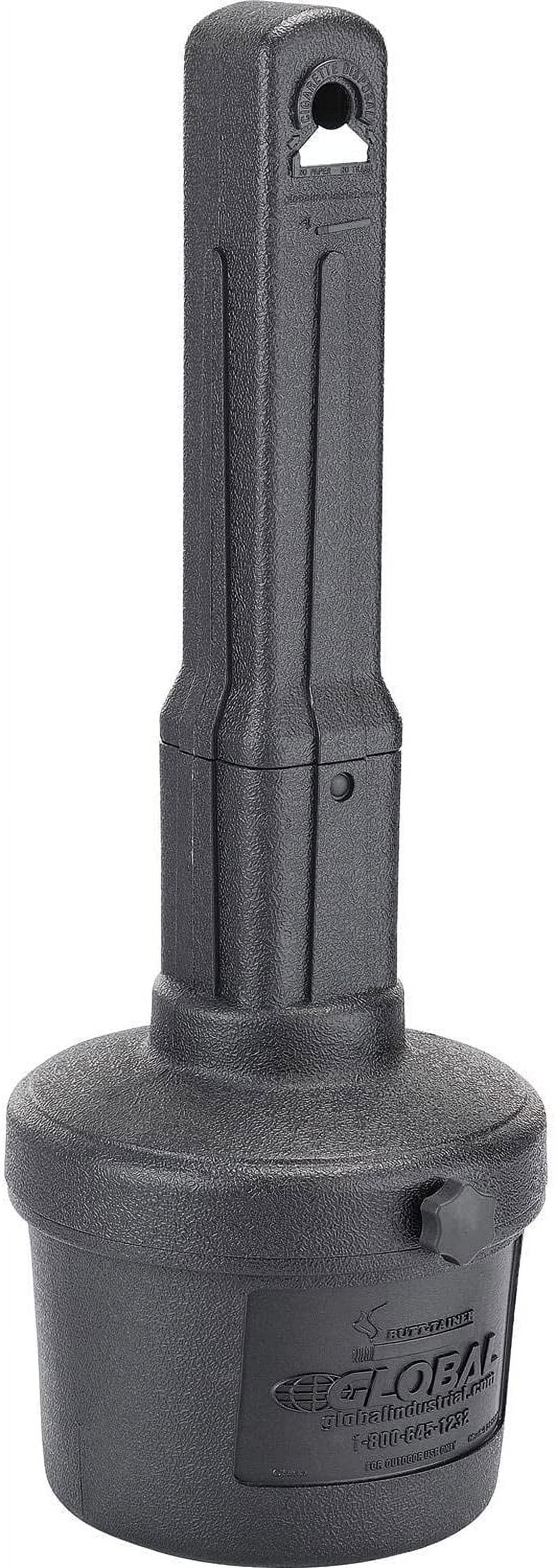 Spacious 1-1/2 Gallon Black Outdoor Ashtray Stylish Waste Container for ...