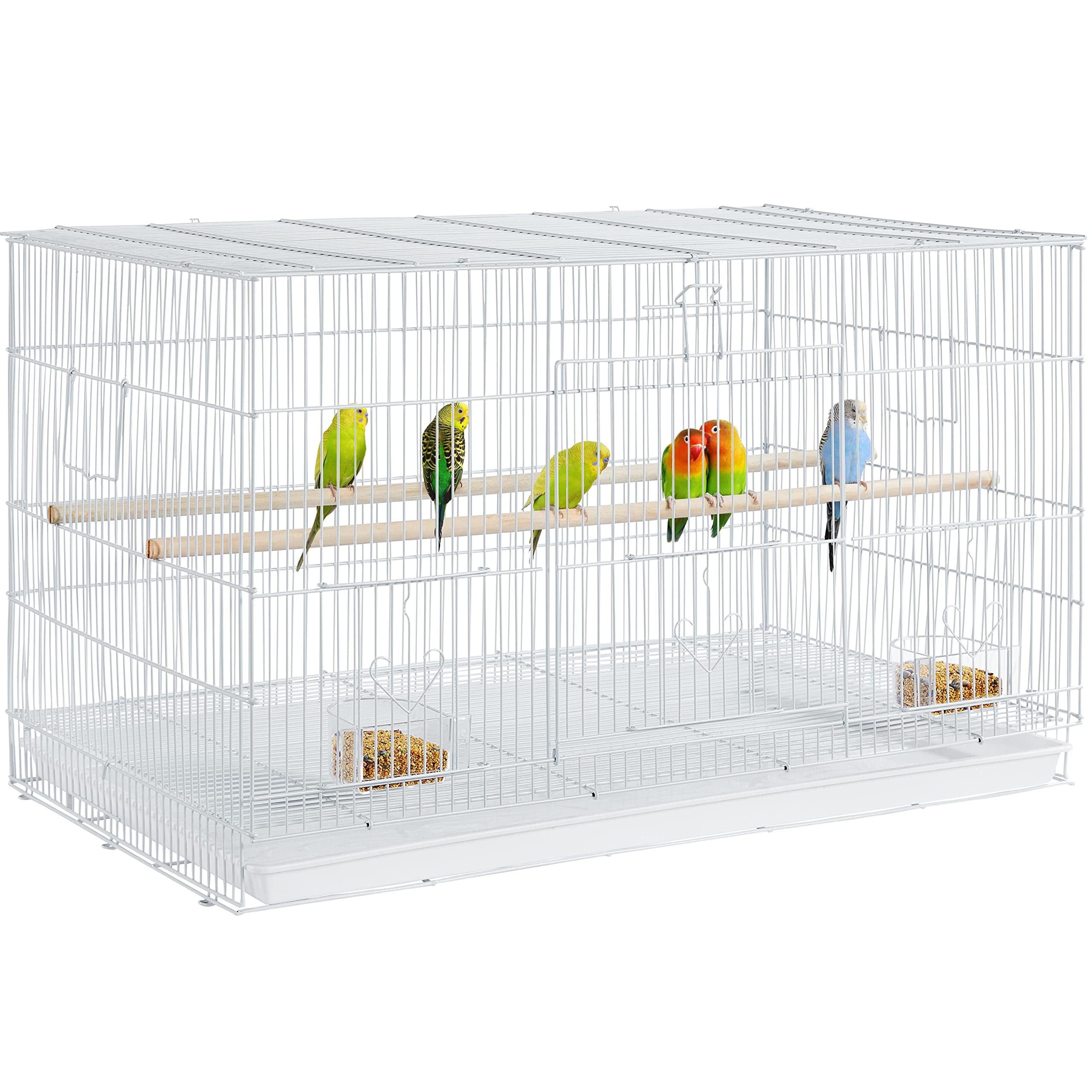 Spacious 30-Inch Stackable Parrot Cage for Multiple Birds Parakeets ...