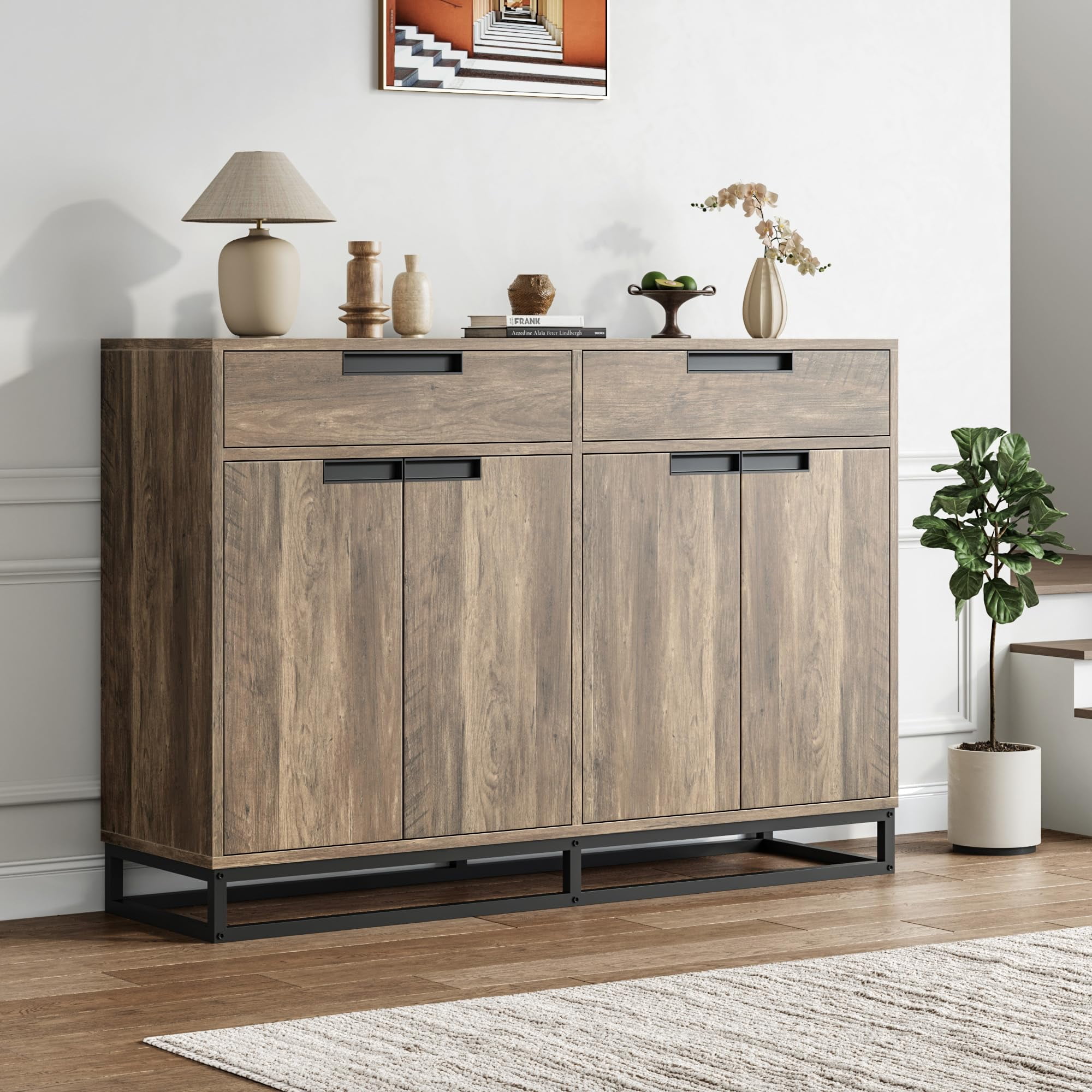Spacious Buffet Sideboard Cabinet – Modern Dining Room Storage with 2 ...