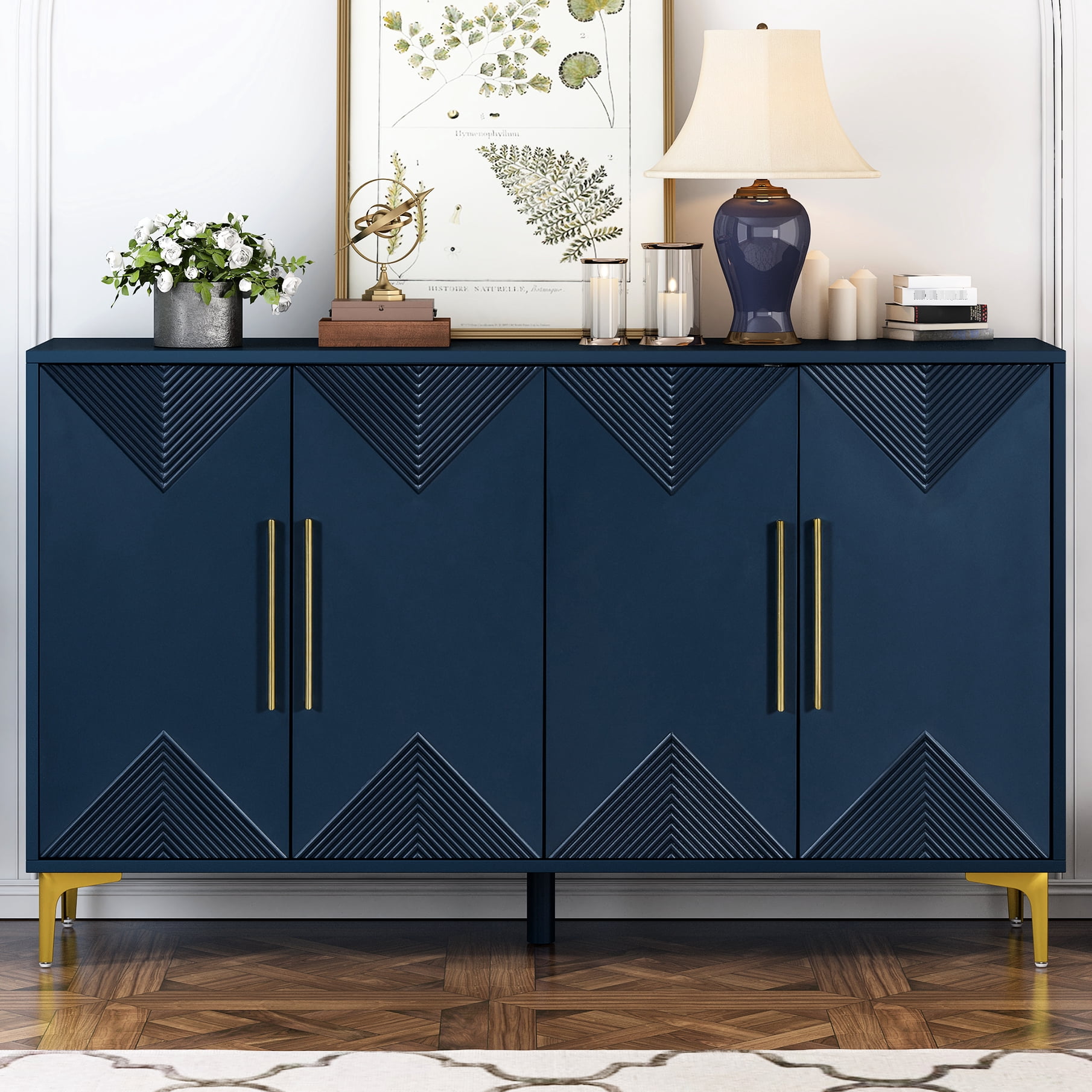 Spacious Cabinet With Two-tone Triangular Doors - Construction ...