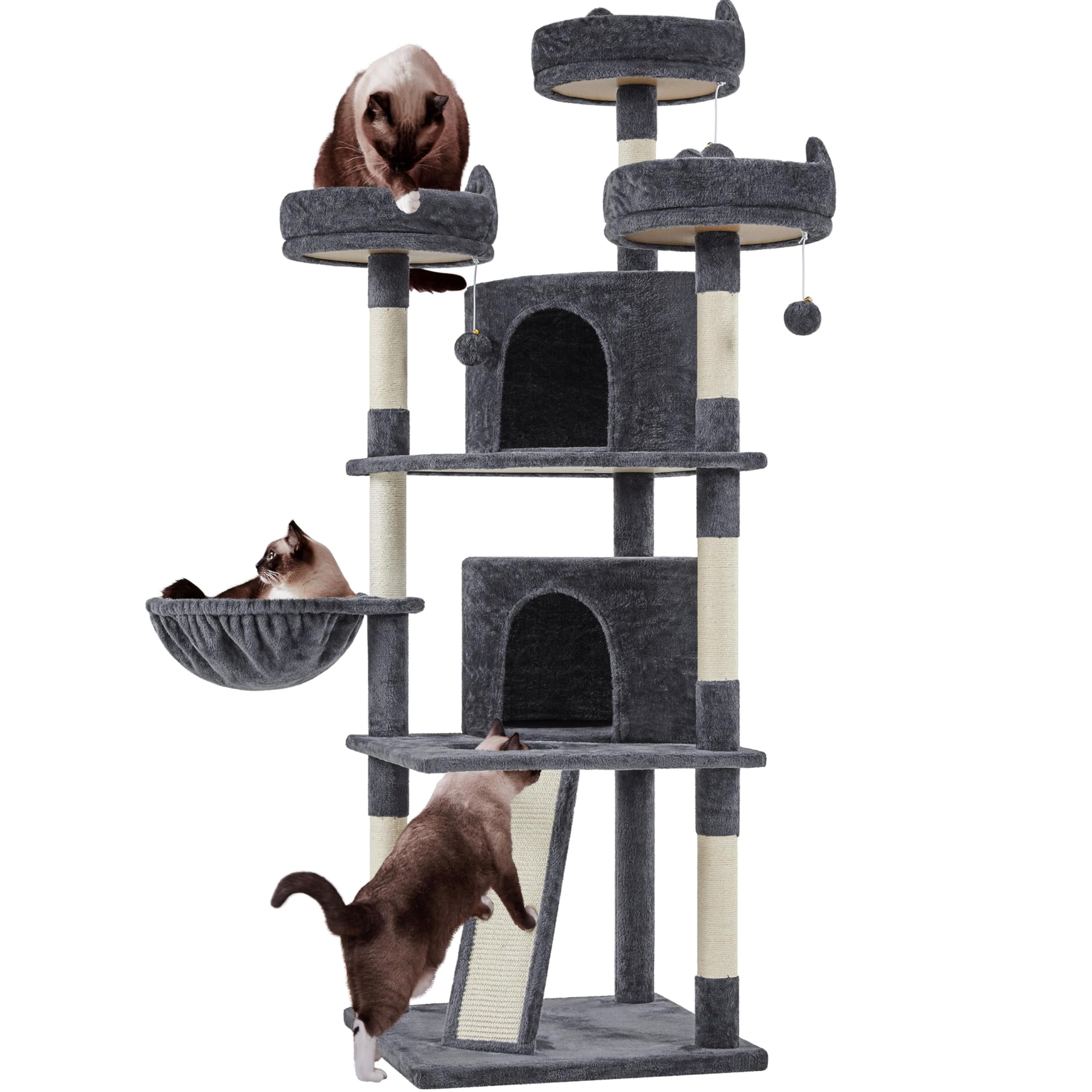 Spacious Cat Tree with Multiple Perches Condos Scratching Board Sisal ...