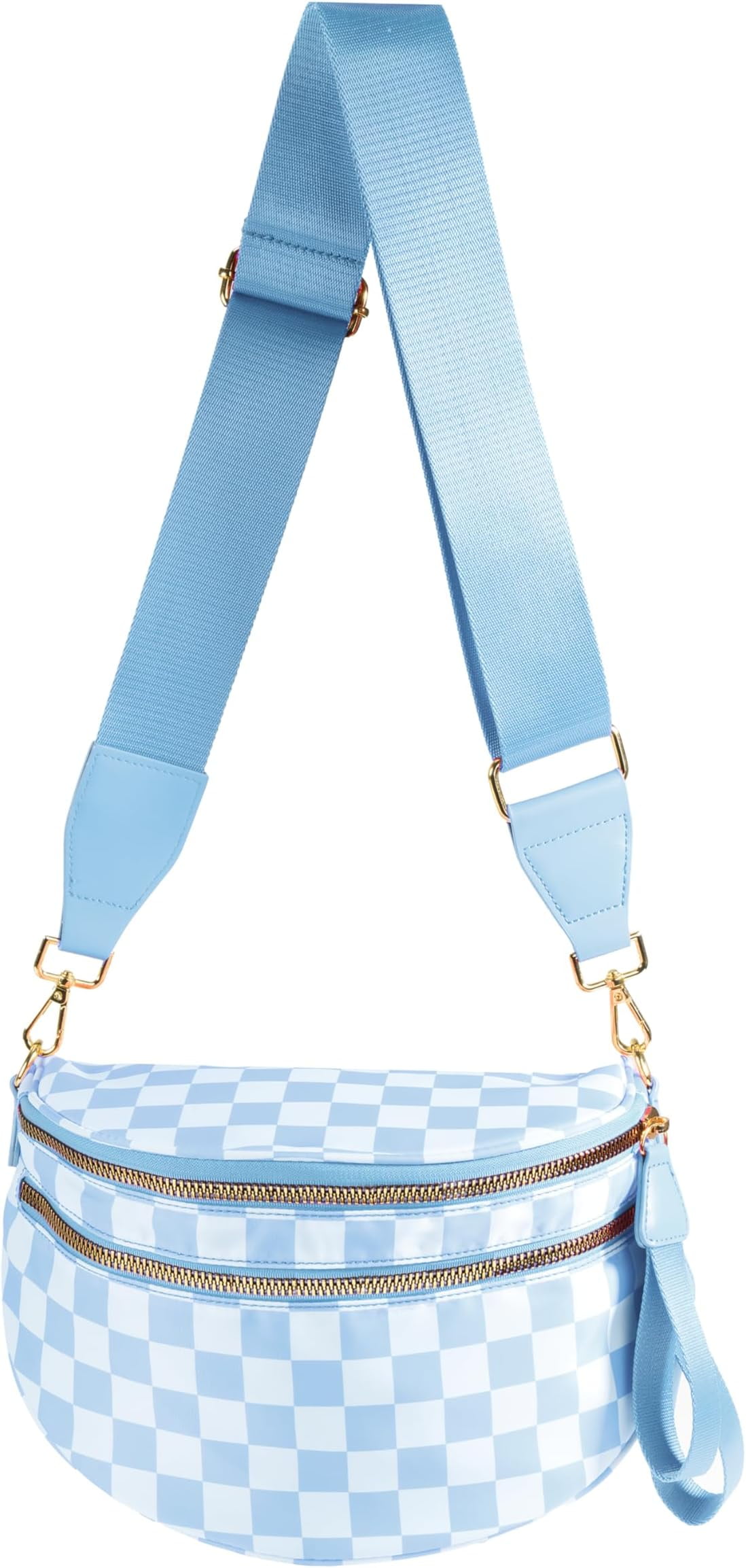 Spacious Checkered Nylon Crossbody Bag Bum Bag Checkered Handbags ...