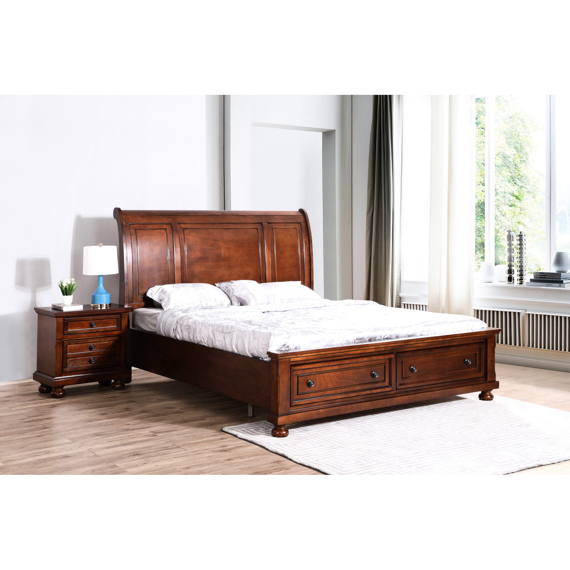 Spacious Cherry Bed With Timeless Style For Bedroom Complements All ...