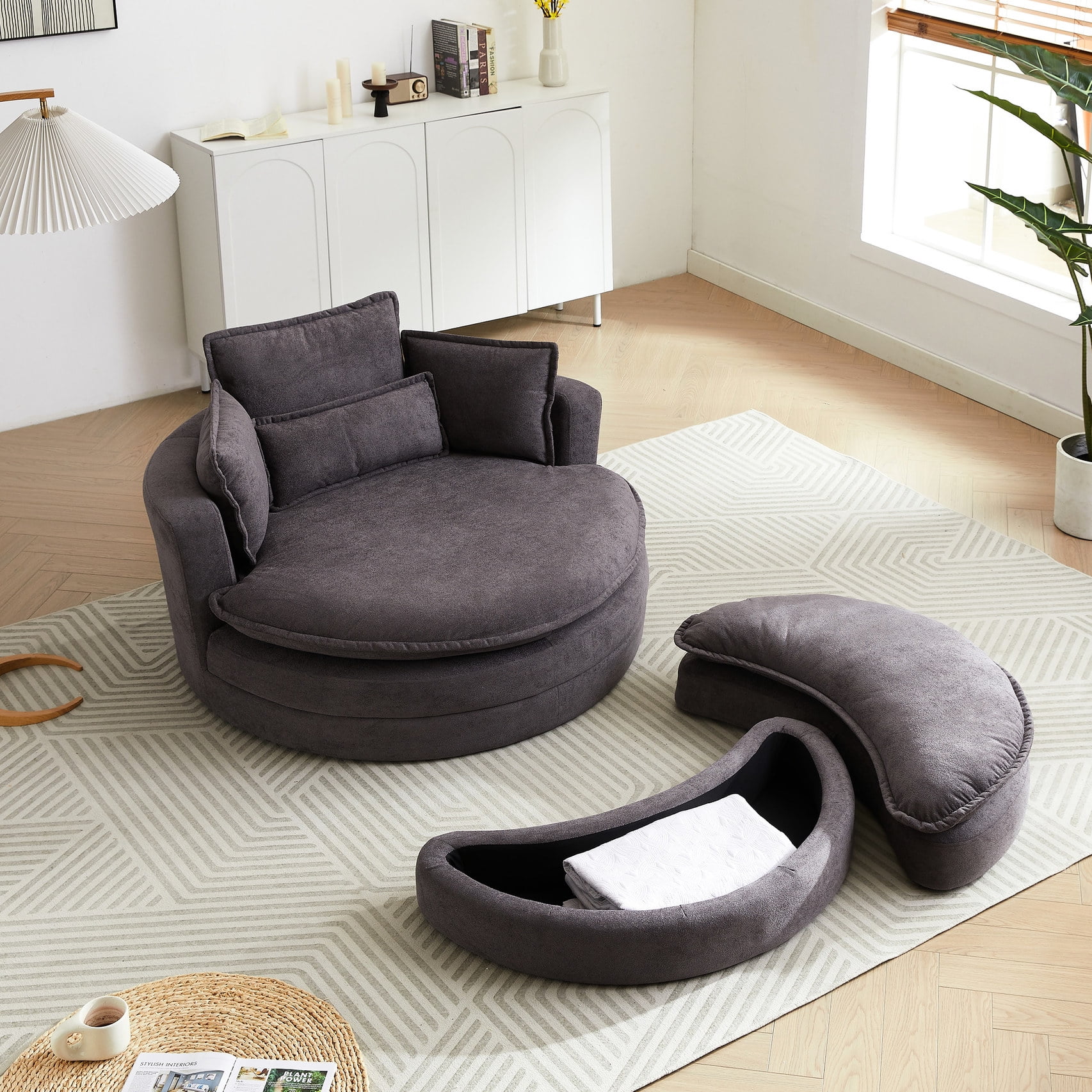 Spacious Design & Metal Swivel Base - Rotate Freely for Maximum Comfort ...
