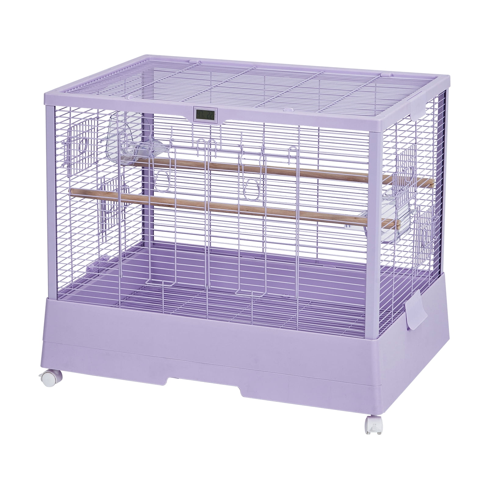Spacious Metal Bird Cage with Play Top – Rolling Stand. Storage Shelf ...