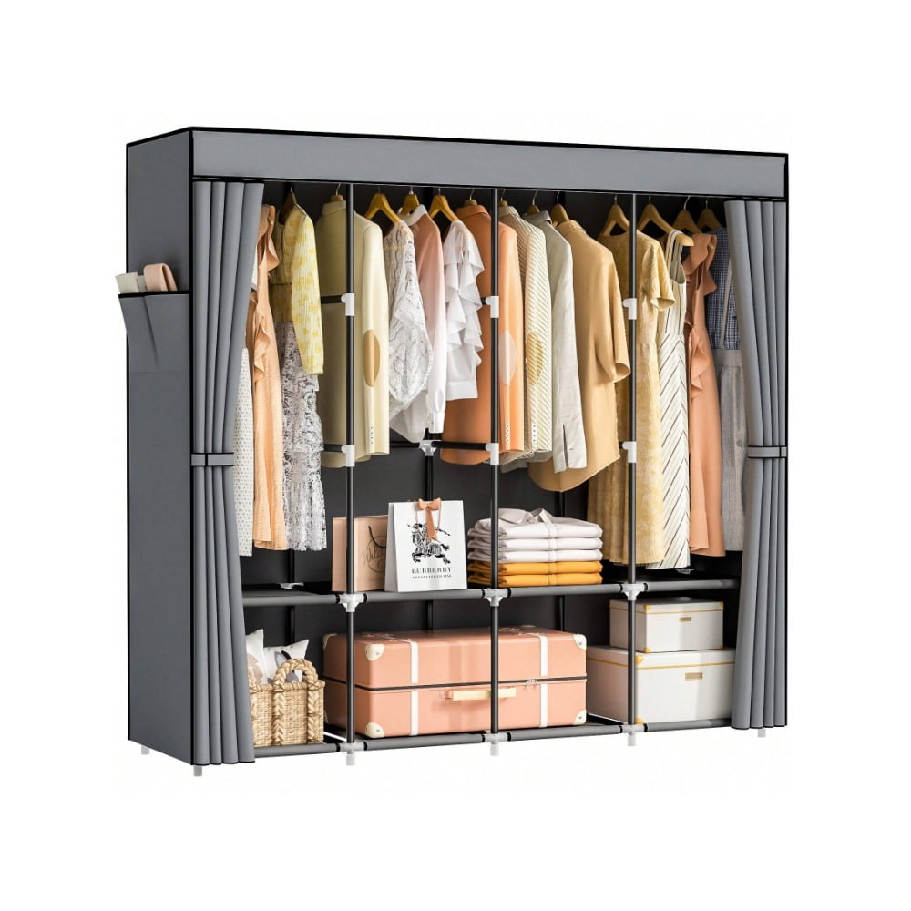 Spacious Portable Closet, 66 Inch Large Capacity Wardrobe For Closet ...