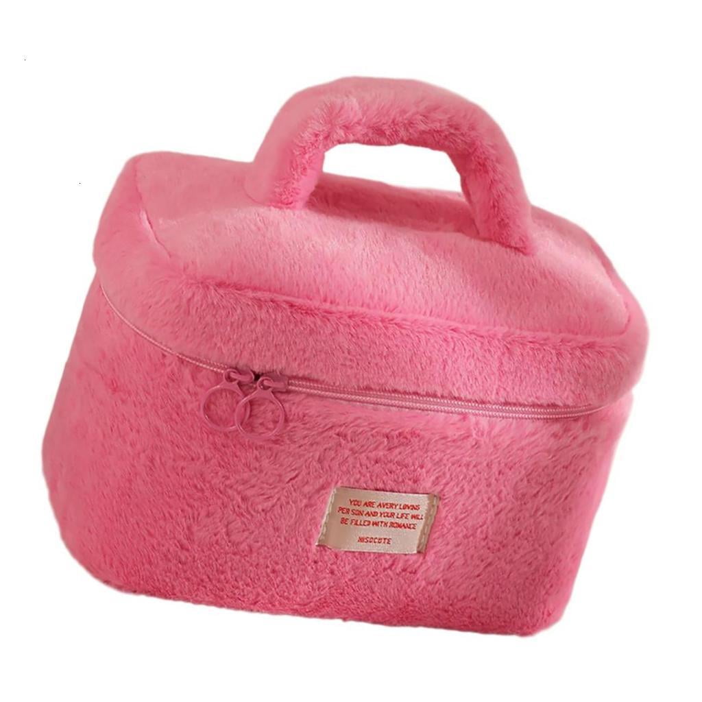 Spacious Sturdy Plush Cosmetic Bag Designs For Easy Cleaning and ...