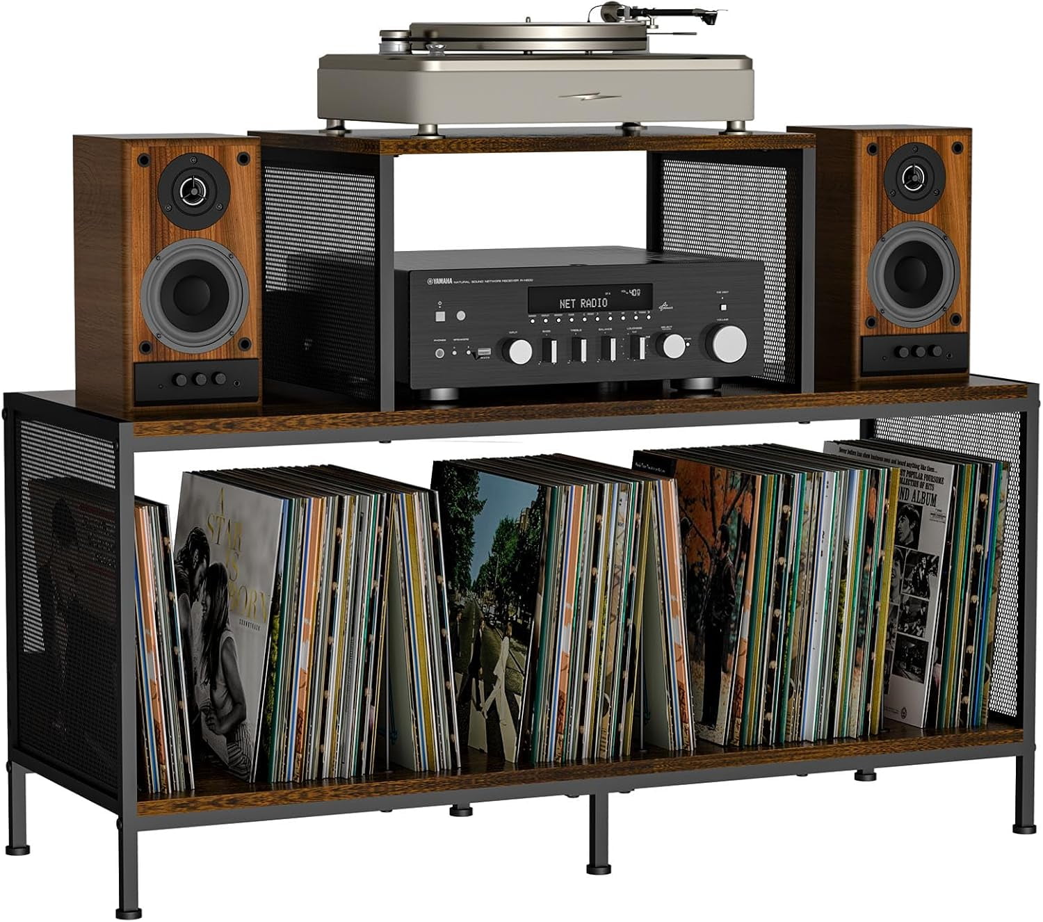 Spacious Vintage Record Player Table - Holds 350 Vinyl Albums ...