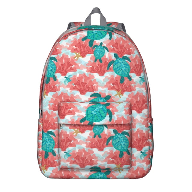 Spacious Waterproof Backpack with Cute Underwater Turtle Print ...