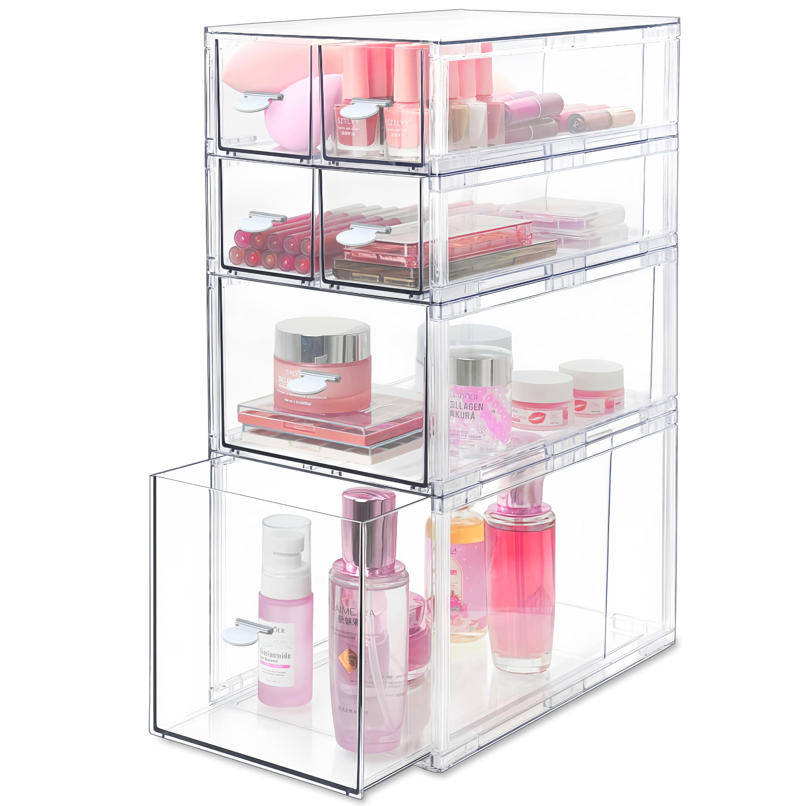 Spaclear Stackable Makeup Organizer, STF9 Acrylic Storage Organizer ...