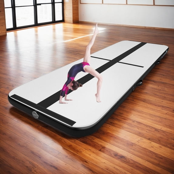 Spaco 10 Feet Inflatable Gymnastics Tumbling Mat with Pump -Black ...