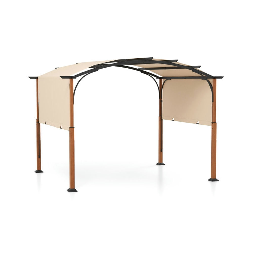 Spaco 10 x 12 FT Outdoor Retractable Pergola with Retractable Canopy ...