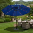 Spaco 10FT Solar LED Outdoor Umbrella, 96 Color Changing Lights Wind ...