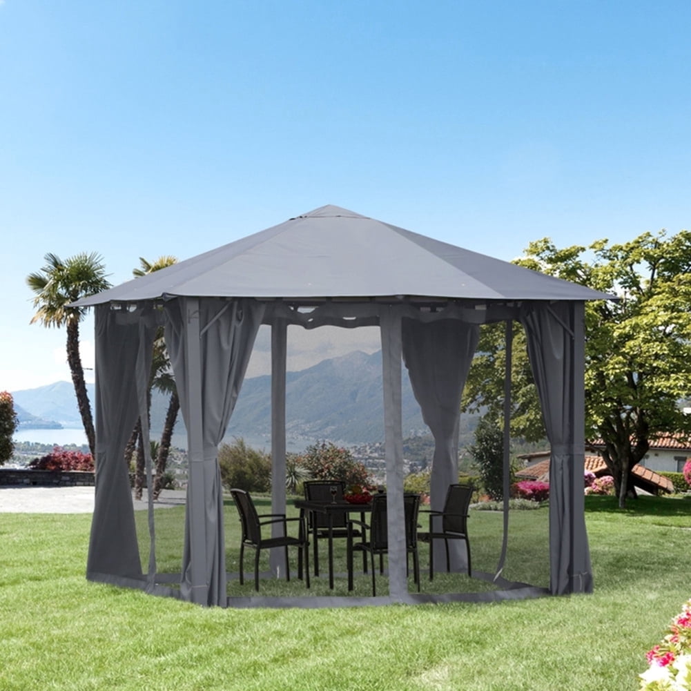 Spaco 10Ft x 10Ft Patio Canopy, Easy Up Screened Canopy for Patio and ...