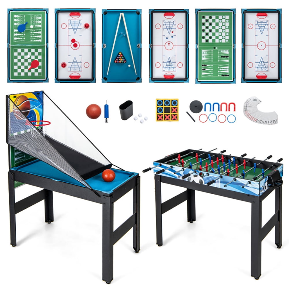 Spaco 14-in-1 Combo Game Table Set, Multi Game Table with Foosball ...