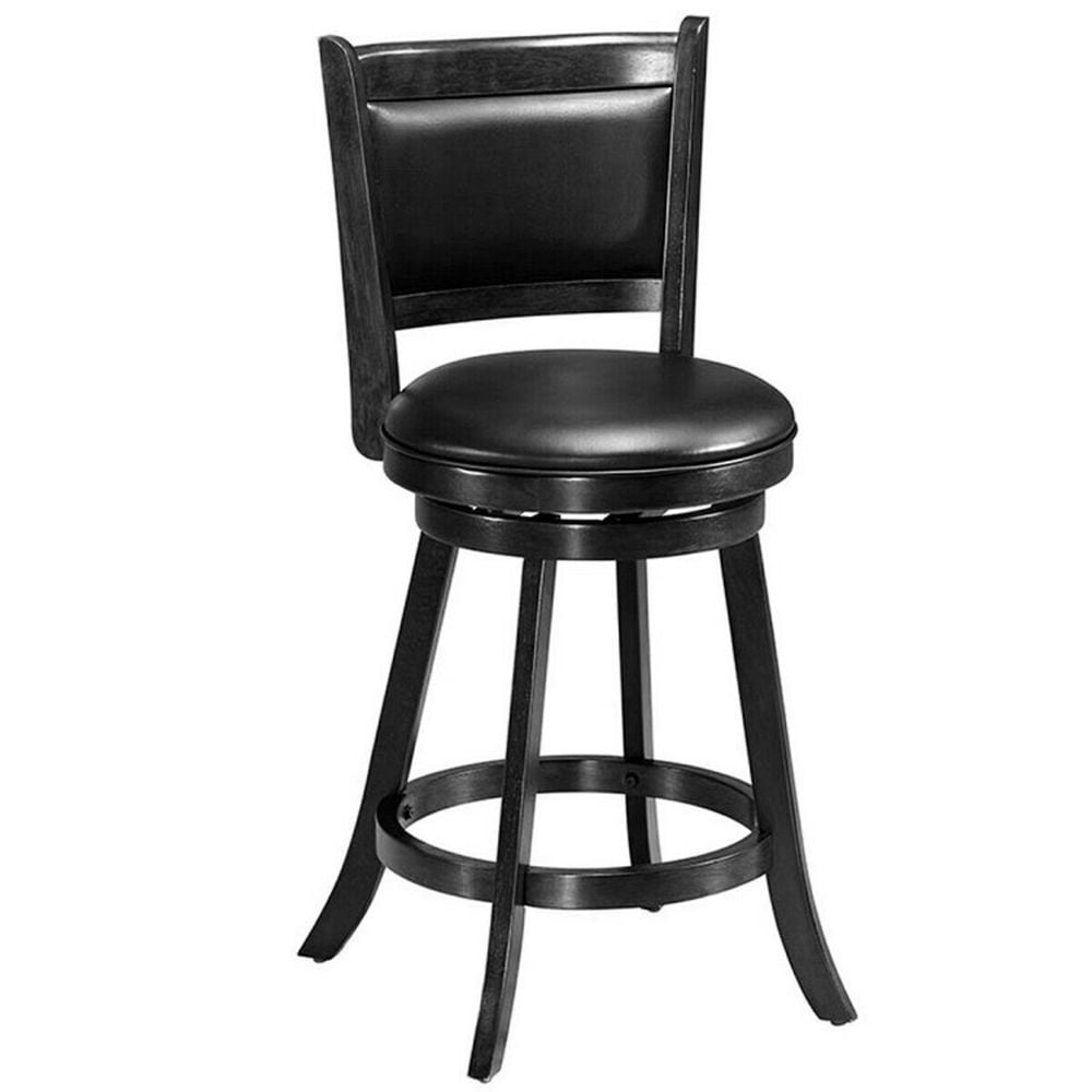 Spaco 2 Pieces 24 Inches Swivel Counter Stool Dining Chair Upholstered ...