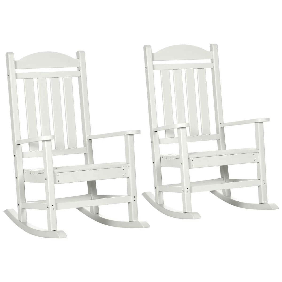 Spaco 2 Pieces Outdoor Rocking Chair with Armrests, Fade-Resistant ...