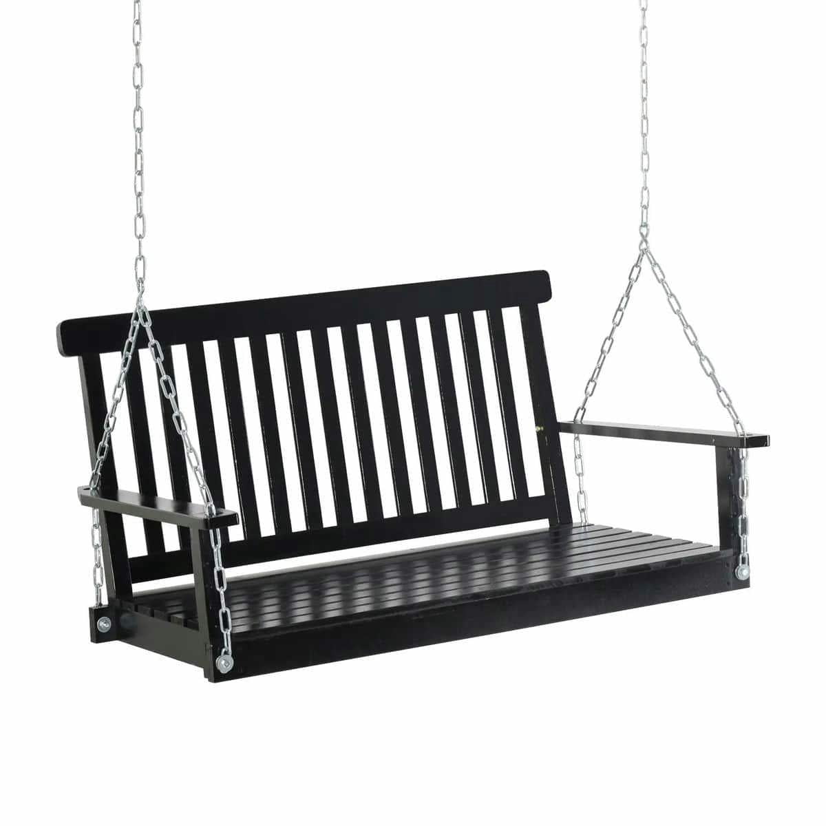 Spaco 2-Seater Outdoor Swing Chair, Patio Swing with Slatted Seat ...