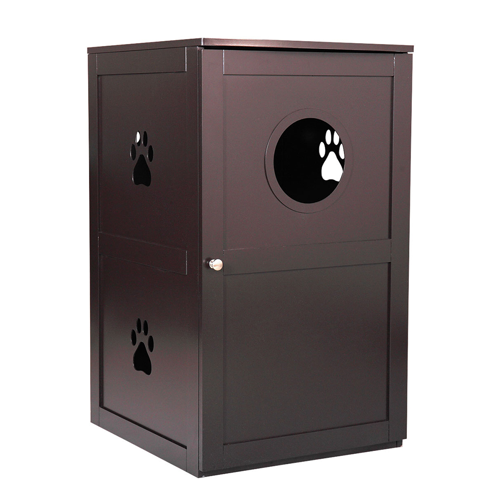 Spaco 2-Story Cat Washroom House - MDF Construction, Litter Box ...