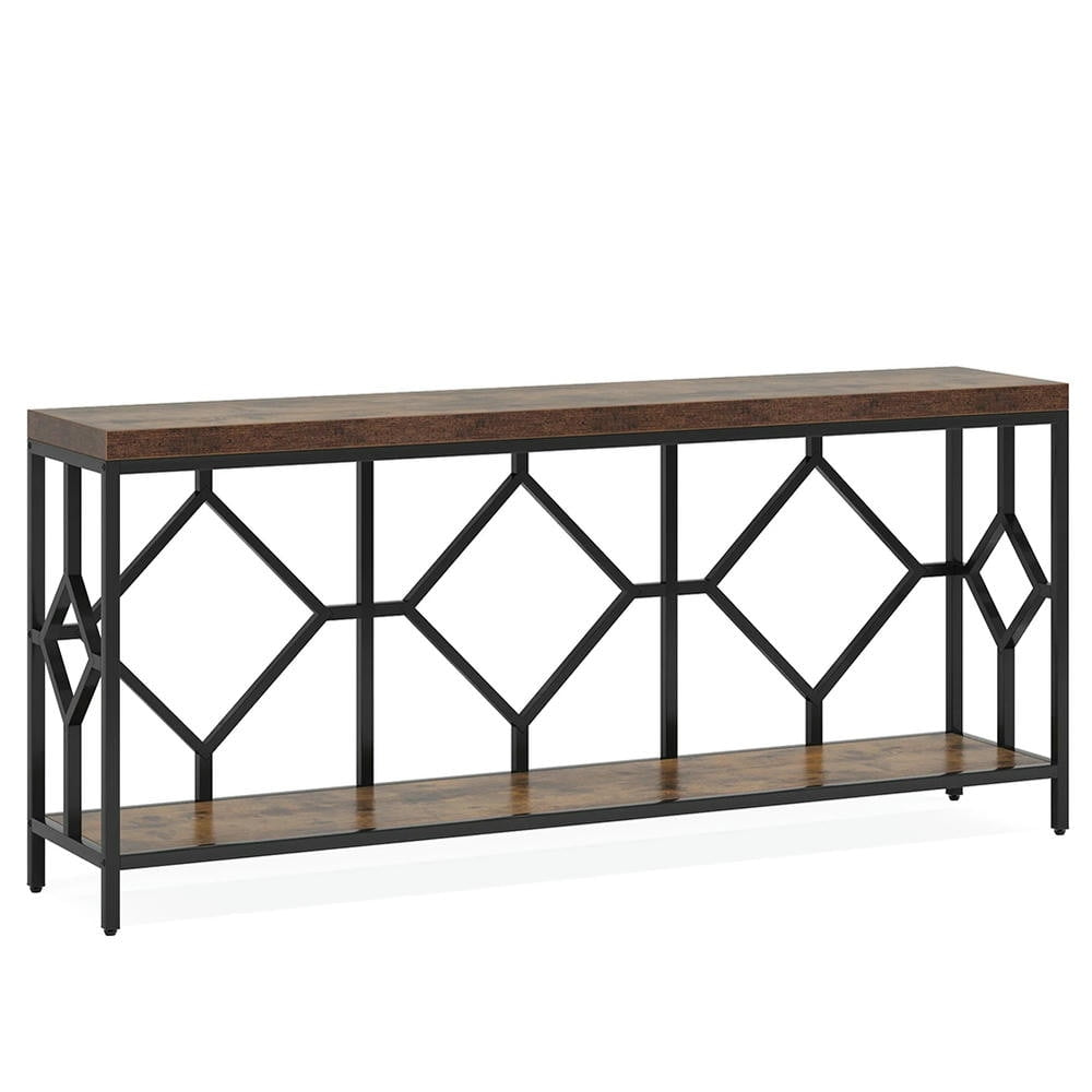 Spaco 2-Tier Console Table, 71" Extra Long Sofa Table with Open Storage ...