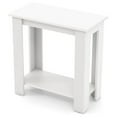 Spaco 2-Tier Modern Compact End Table with Storage Shelf-White ...