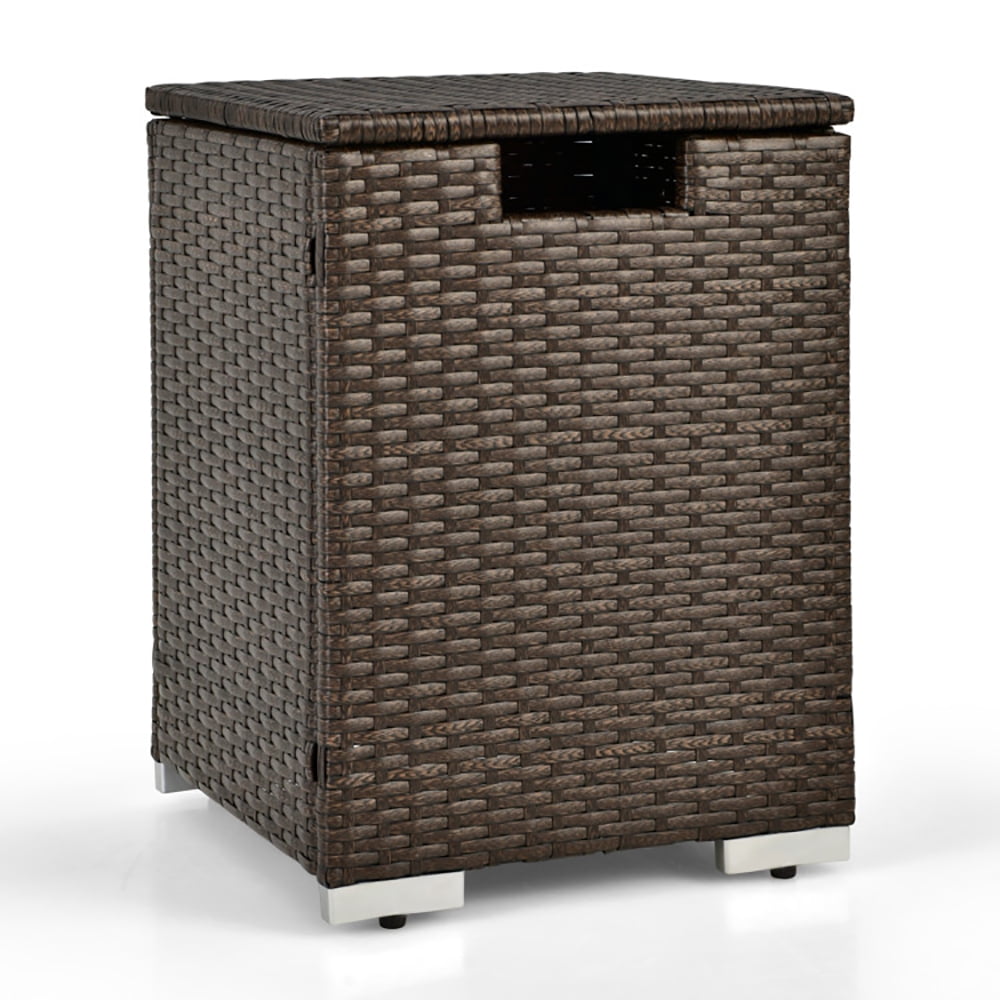 Spaco 2-in-1 Patio Rattan Gas Propane Tank Cover for 20 lbs Propane ...