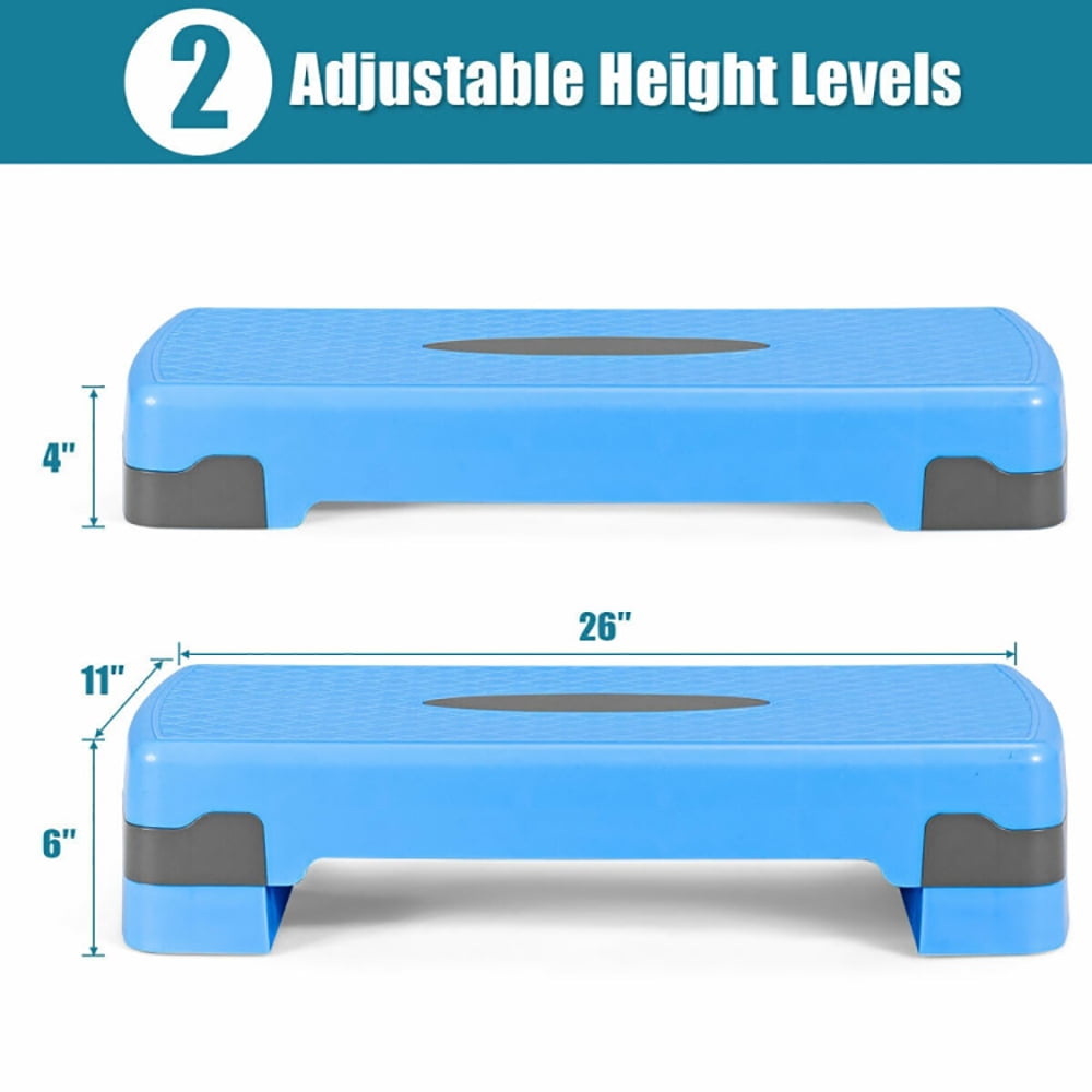 Spaco 26 Inch Height Adjustable Aerobic Exercise Step Deck with Non ...