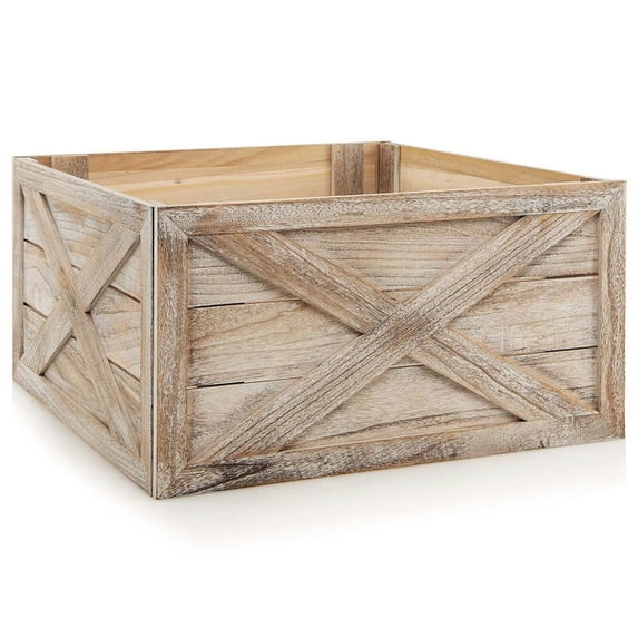 Spaco 28.5 Inch Wooden Tree Collar Box, Multipurpose Tree Collar Box ...