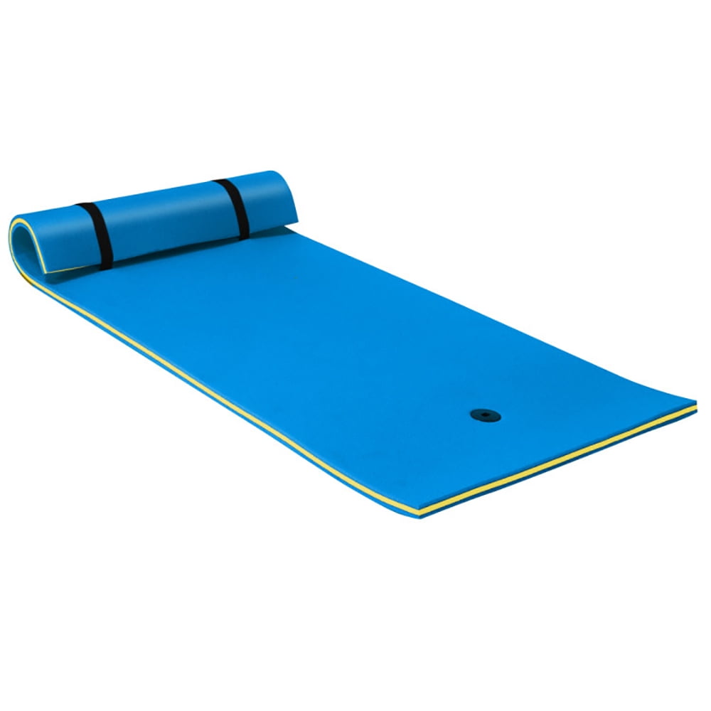 Spaco 3-Layer Relaxing Tear-proof Water Mat-Blue, Floating Water Mat ...