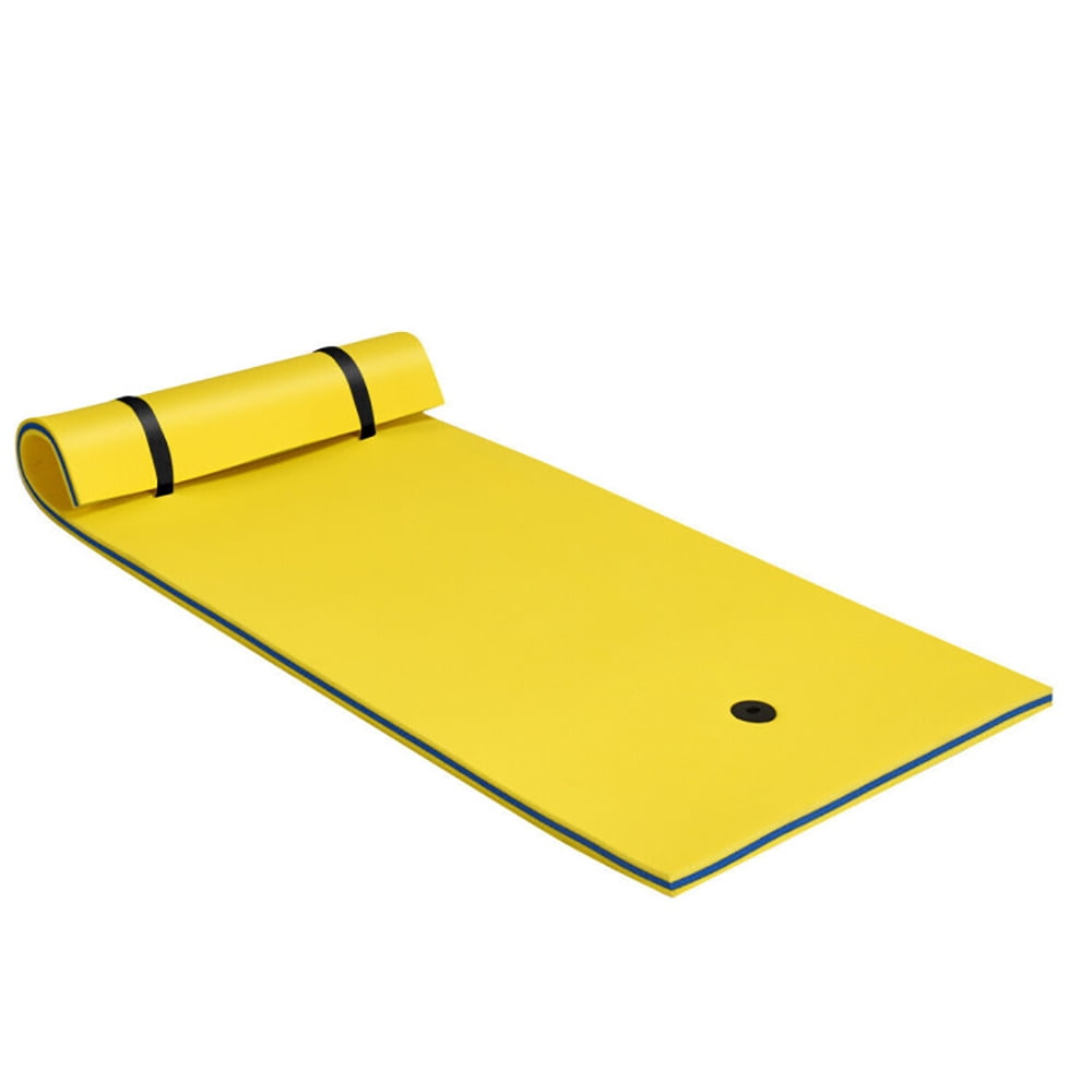 Spaco 3-Layer Relaxing Tear-proof Water Mat-Yellow, Floating Water Mat ...