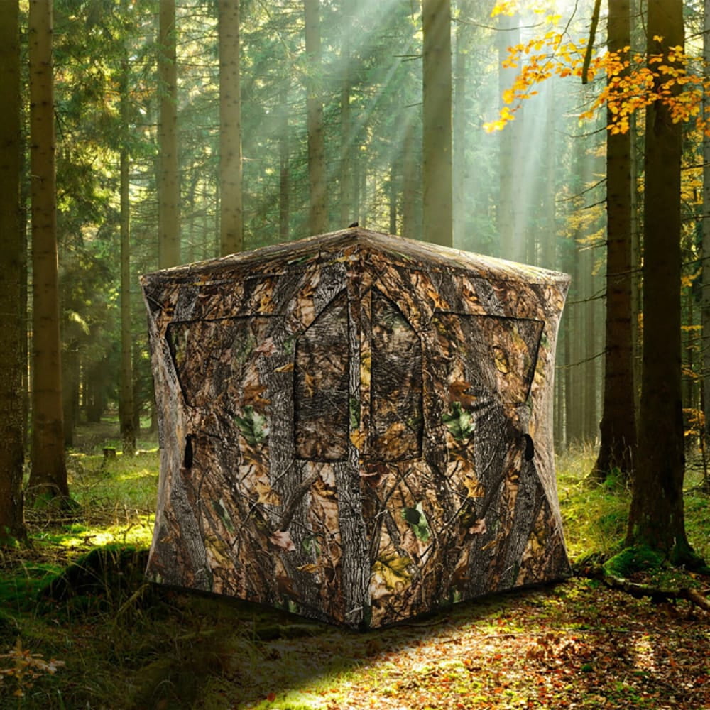Spaco 3 Person Portable Pop-Up Ground Tent with Gun Ports and Carrying ...