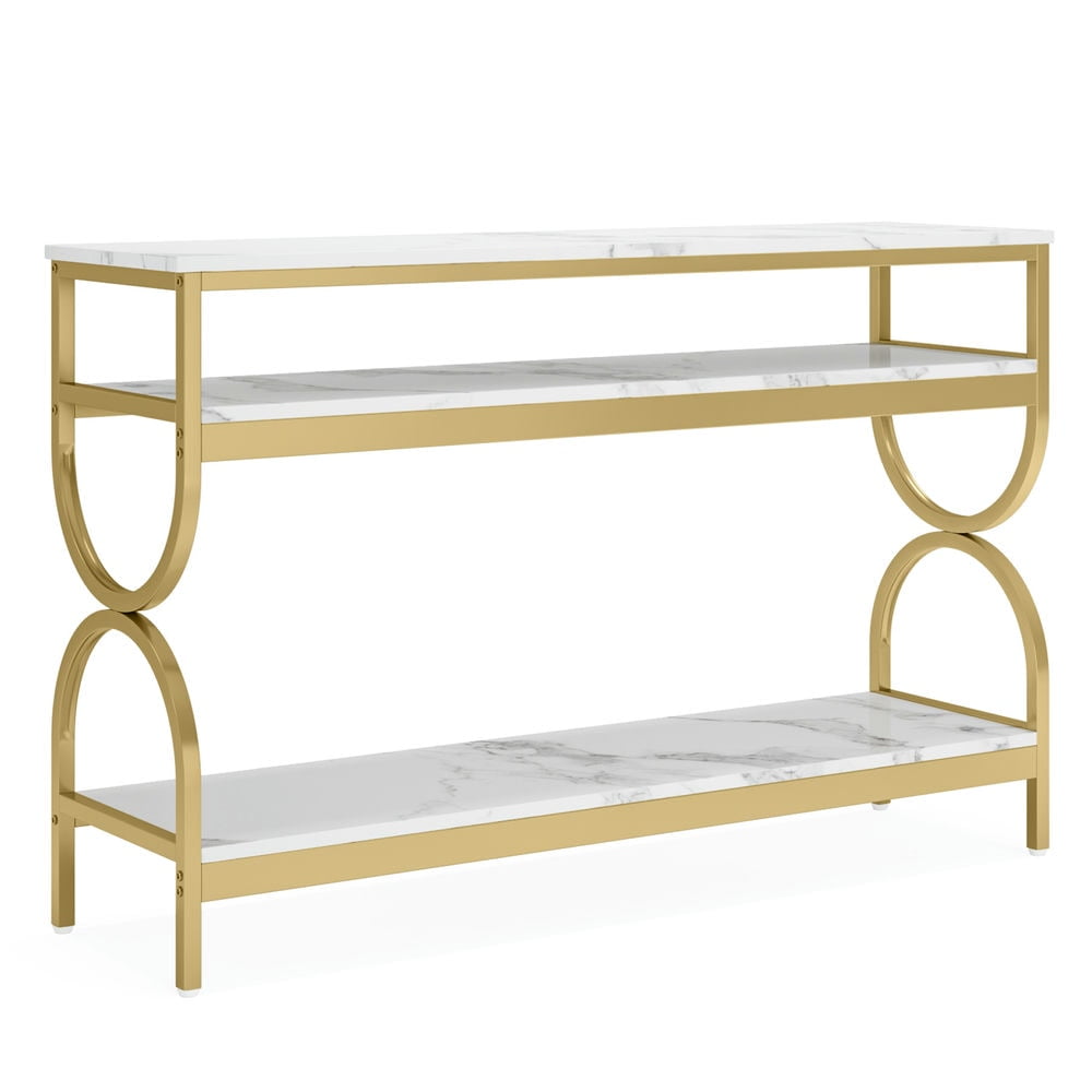 Spaco 3-Tier Console Table, 55" Sofa Table with Storage Shelves ...
