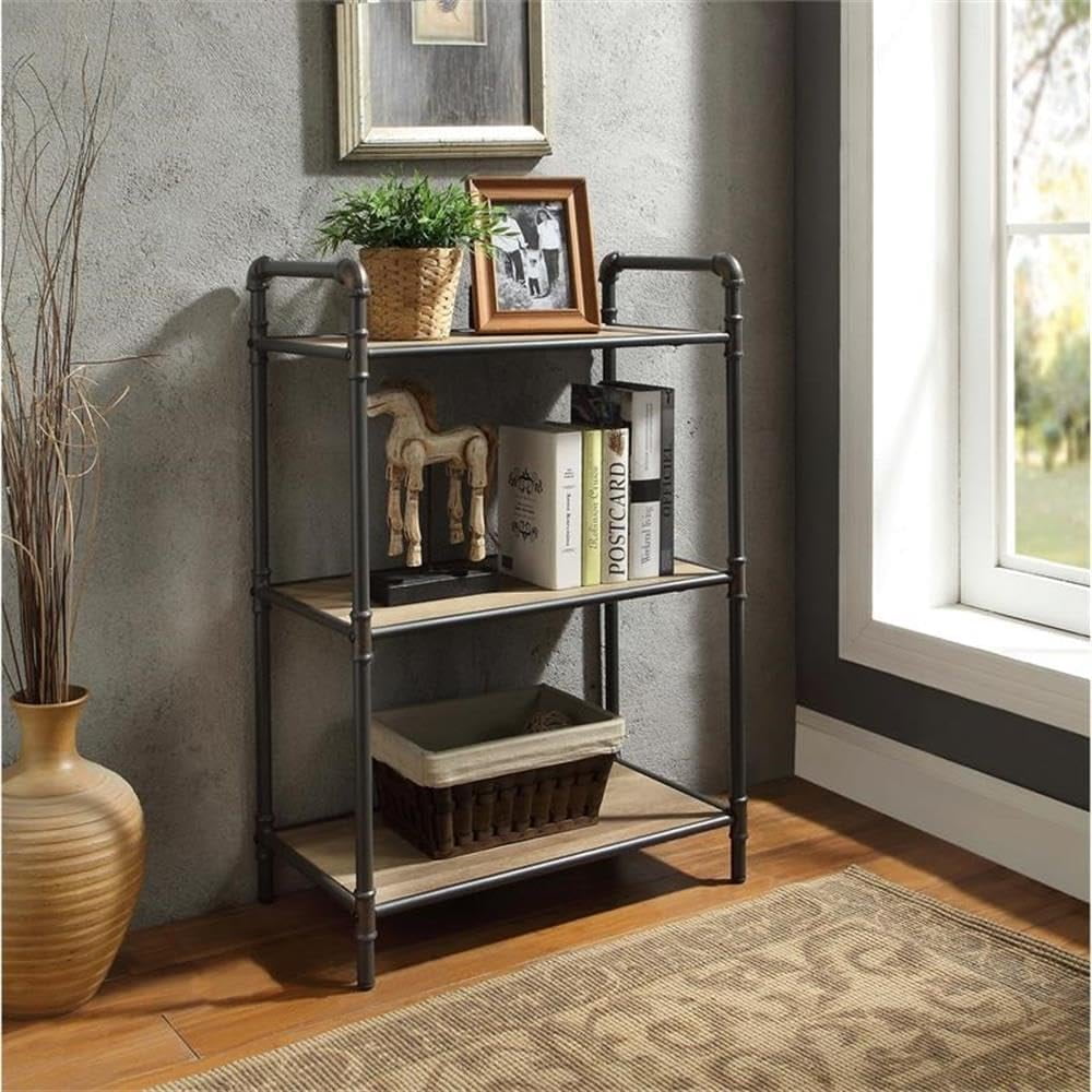 Spaco 3 Wooden Tiers Rectangular Bookshelf, Versatile Storage Bookshelf ...