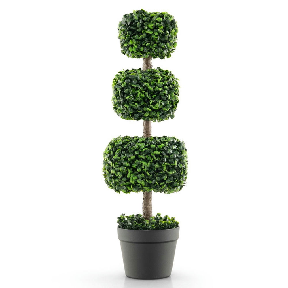Spaco 35 Inch Artificial Ball Tree with Cement-filled Pot, Artificial ...
