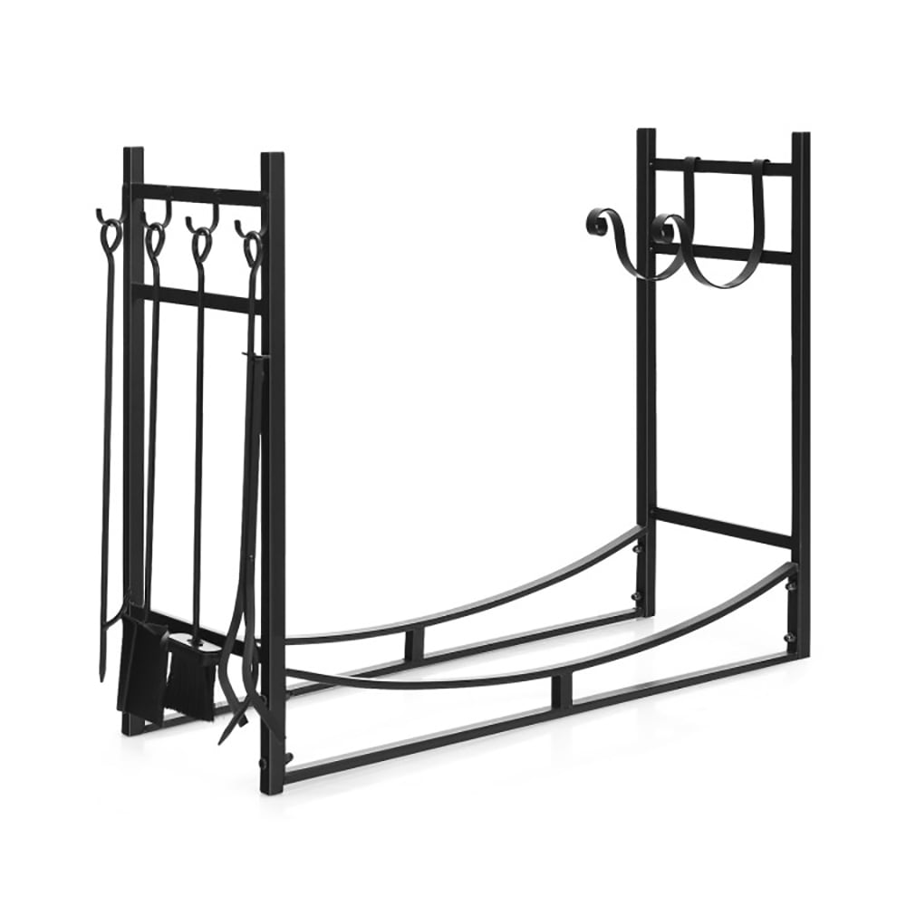 Spaco 36 Inch Fireplace Log Holder with Kindling Holders and Shovel ...