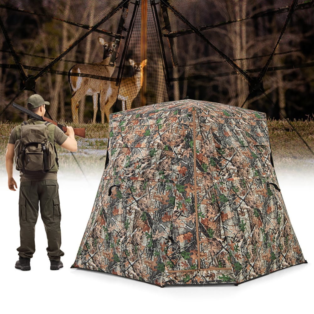 Spaco 360° One Way See Through Ground Hunting Blind for Deer and Turkey ...