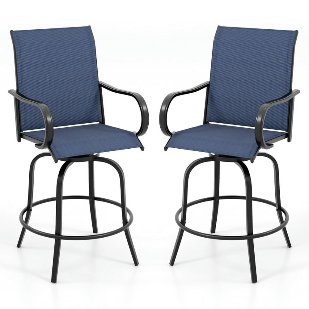 Spaco 360 Rotating Bar Stool Set of 2, 2 Pieces Stools with Armrests ...