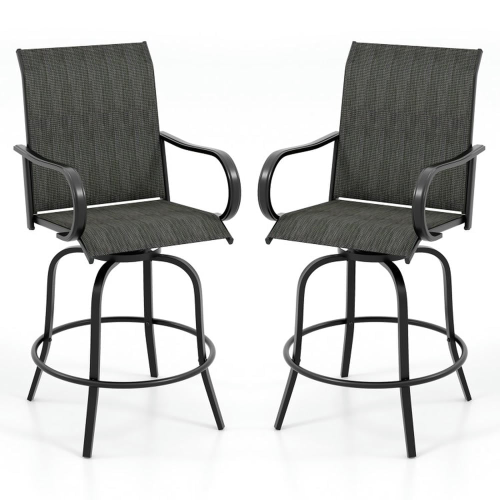 Spaco 360 Rotating Bar StoolS Set of 2, 2 Pieces Stools with Armrests ...