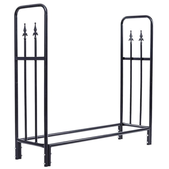 Spaco 4 FT Outdoor Heavy Duty Steel Firewood Wood Storage Rack ...