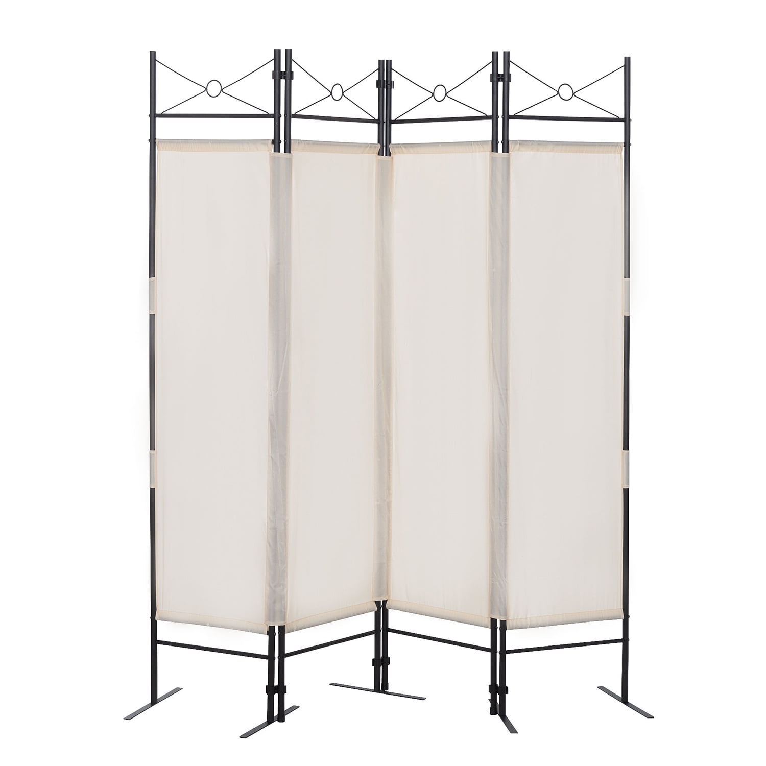 Spaco 4-Panel Metal Folding Room Divider, 5.94Ft Freestanding Room ...
