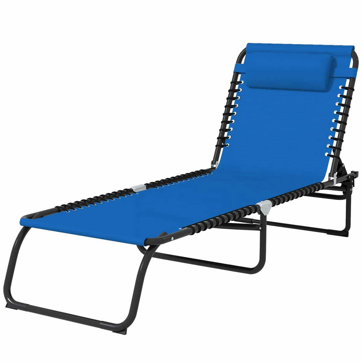 Spaco 4-Position Reclining Trifold Lounge Chair, Breathable Mesh ...