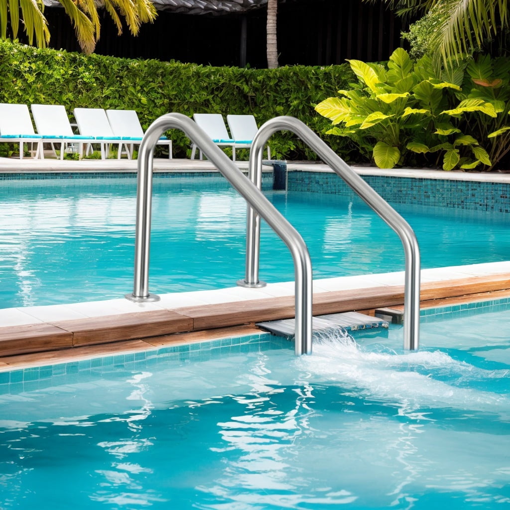 Spaco 4-Step Inground Pool Ladder, Stainless Steel Swimming Pool Ladder ...