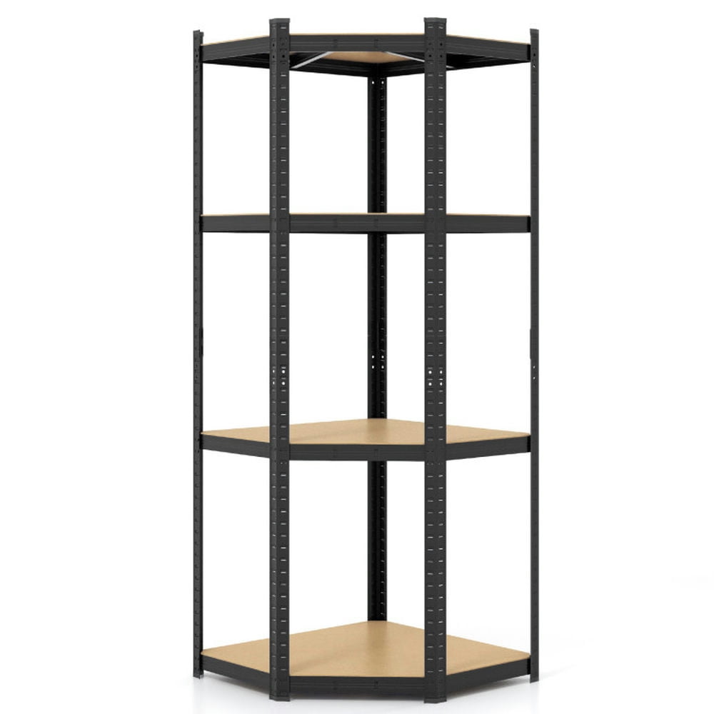Spaco 4-Tier Corner Shelving Unit Adjustable Garage Storage Utility ...