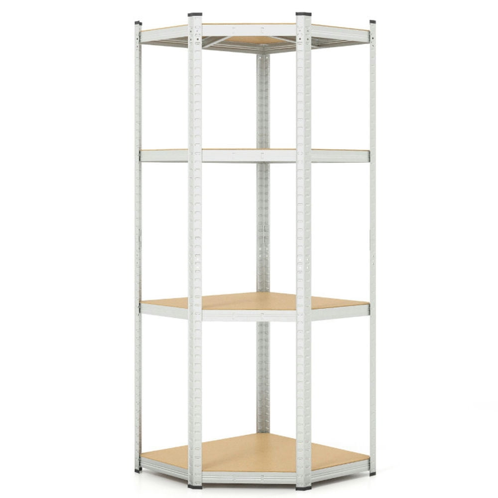 Spaco 4-Tier Corner Shelving Unit Adjustable Garage Storage Utility ...